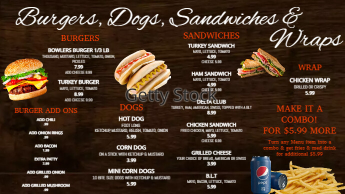 BURGER MENU | PosterMyWall