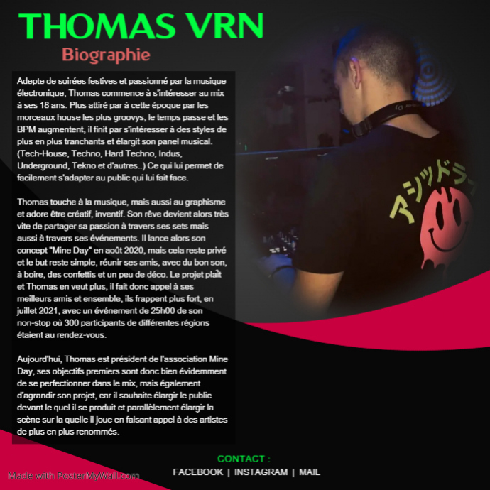 Copy of Copie de Dark DJ Bio Press Kit Instagram Template | PosterMyWall