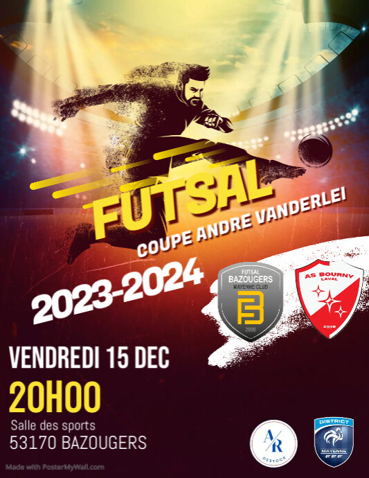 Copie de Soccer Futsal Football Tournament Flyer Poster Template ...