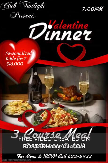 Valentine Dinner Night Display Template | PosterMyWall