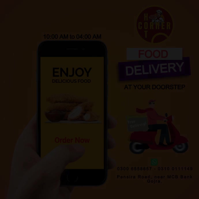 Hot Corner Food Delivery | PosterMyWall