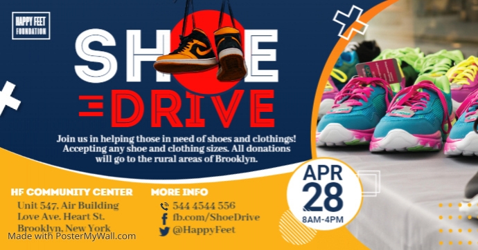 Copy of Copy of Blue Shoe Drive Charity Facebook Post Templat ...