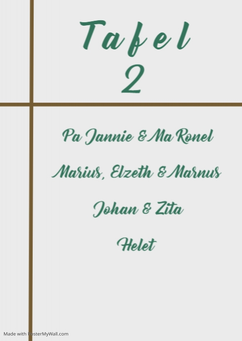 Copy of Copy of Copy of Copy of Copy of wedding table card | PosterMyWall