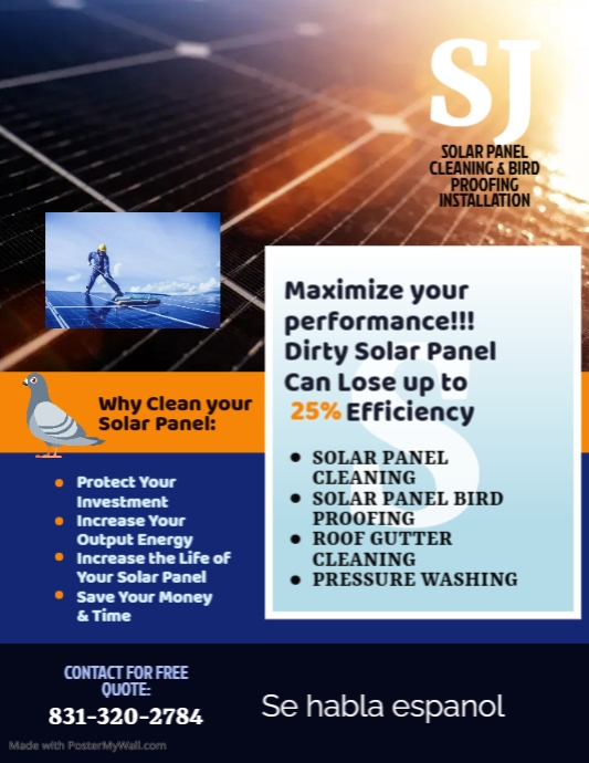 Solar Panel Cleaning Flyer | PosterMyWall