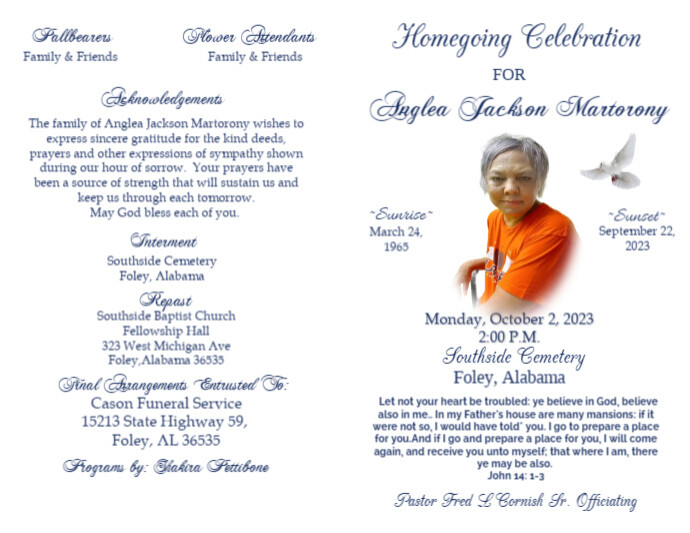 Copy of Funeral Program | PosterMyWall