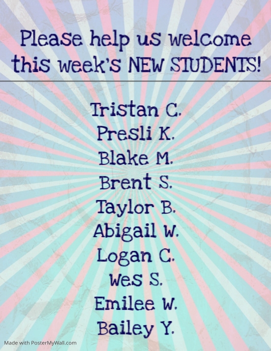 Welcome New Students | PosterMyWall