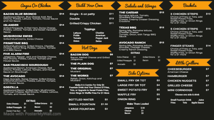 Copy of Copy of Modern Menu (1) | PosterMyWall