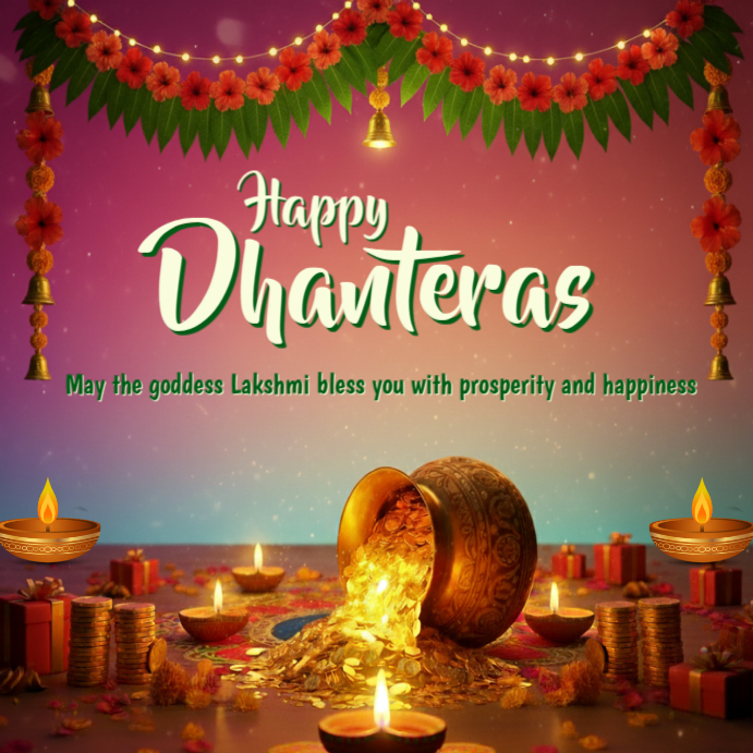 Dhanteras | Dhanteras wishes | Dhanteras flyer Template | PosterMyWall