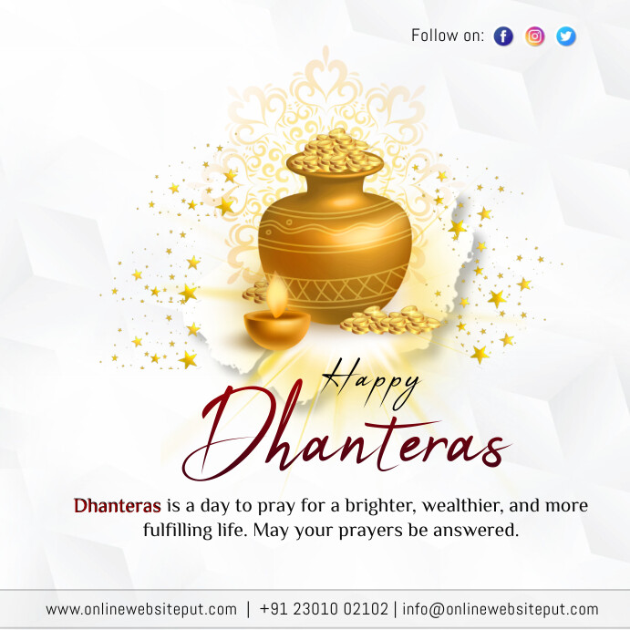 Plantilla de Dhanteras instagram post | PosterMyWall