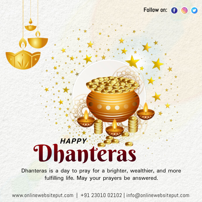 Dhanteras instagram post Template | PosterMyWall