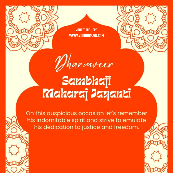 dharmveer Sambhaji Maharaj jayanti Template | PosterMyWall