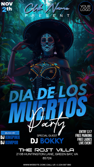 Dia De Los Muertos Event Digital Display (9:16) Template | PosterMyWall