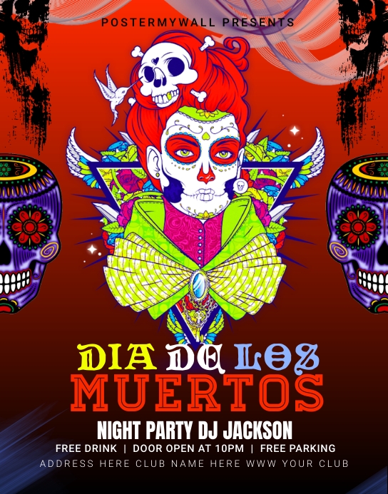 dia de los muertos flyer Template | PosterMyWall