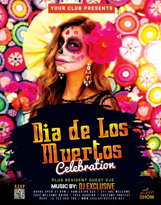 Dia De Los Muertos Flyer Template | PosterMyWall