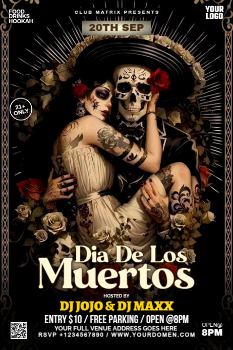Dia De Los Muertos Poster Template | PosterMyWall