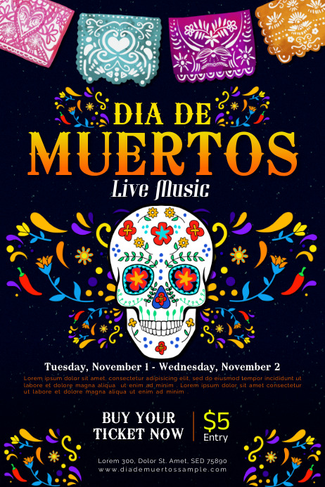 Papel Picado Dia De Los Muertos Templates