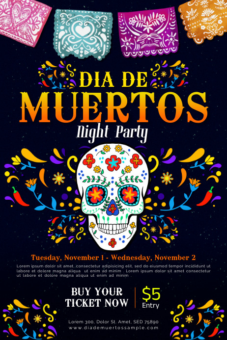 Dia de Muertos - Poster (2ft x 3ft) Template | PosterMyWall