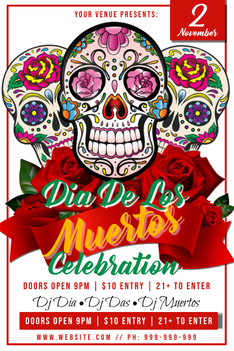 Plantilla de Dia De Muertos Poster | PosterMyWall