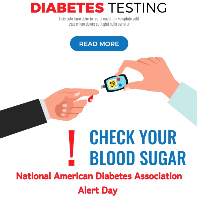 Diabetes checking blood sugar with glucose Template | PosterMyWall