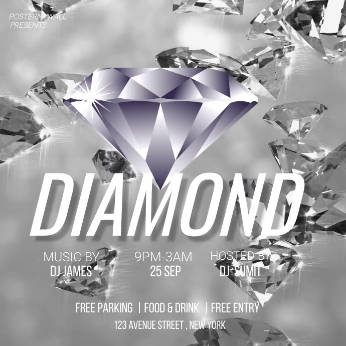 Copy of Diamond party video ad template | PosterMyWall