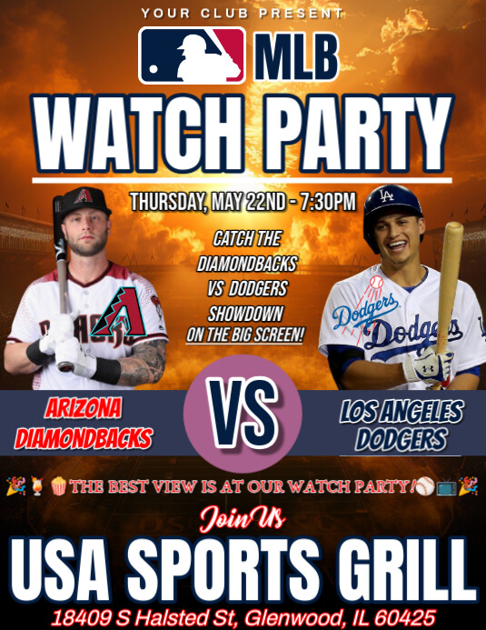 Diamondbacks vs Dodgers: The Battle Begins Template | PosterMyWall