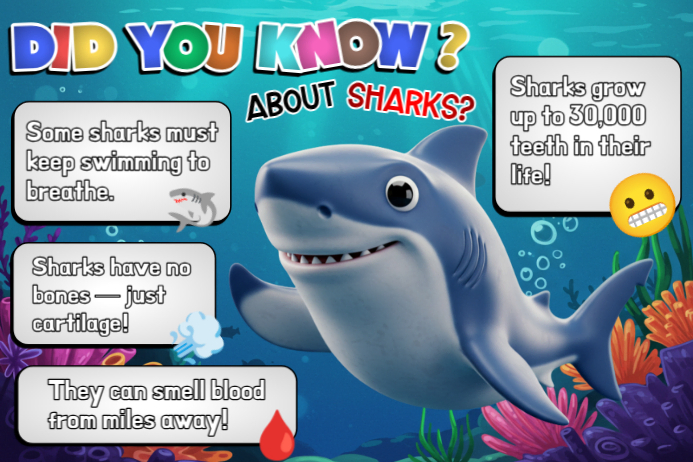 DID YOU KNOW? – SHARK EDITION Template | PosterMyWall