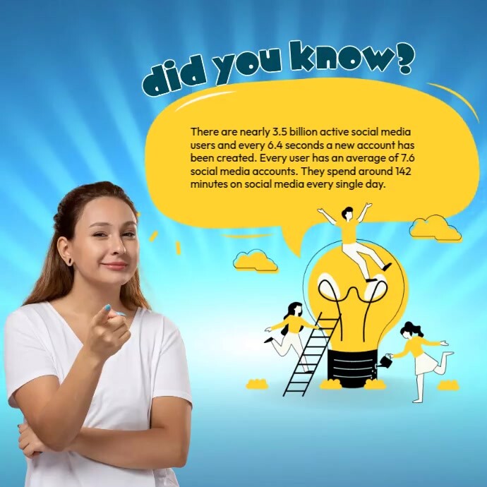 Plantilla de Did You Know Blue Bokeh | PosterMyWall