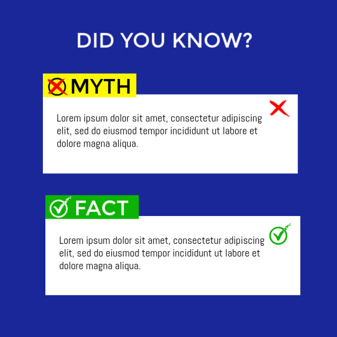 Plantilla de Did You Know Myth vs Facts | PosterMyWall