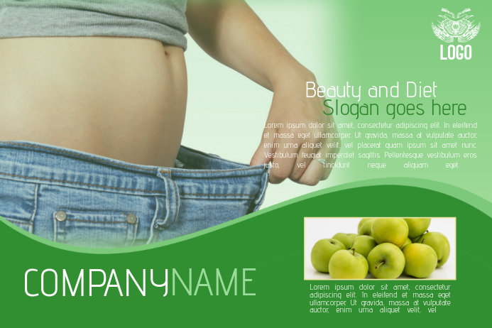 diet and healthy lifestyle multipurpose green landscape flyer template ...