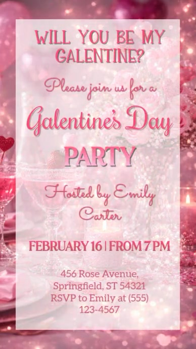 Digital Galentine's Party Invitation Template | PosterMyWall