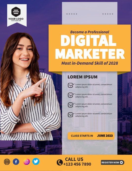 Copy of DIGITAL MARKETER FLYER | PosterMyWall
