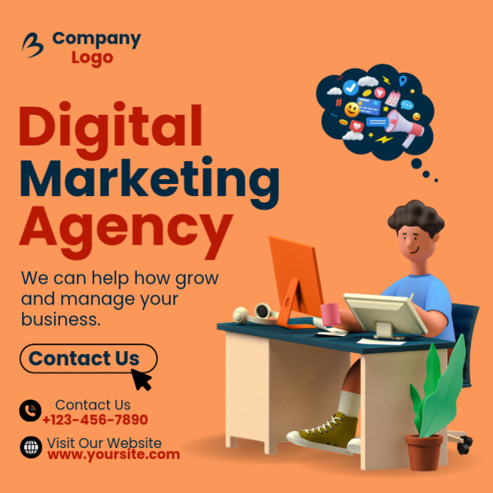 Digital Marketing Agency Instagram Post Template | PosterMyWall