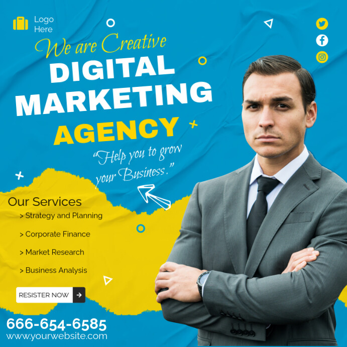 Digital Marketing Agency Services Template | PosterMyWall