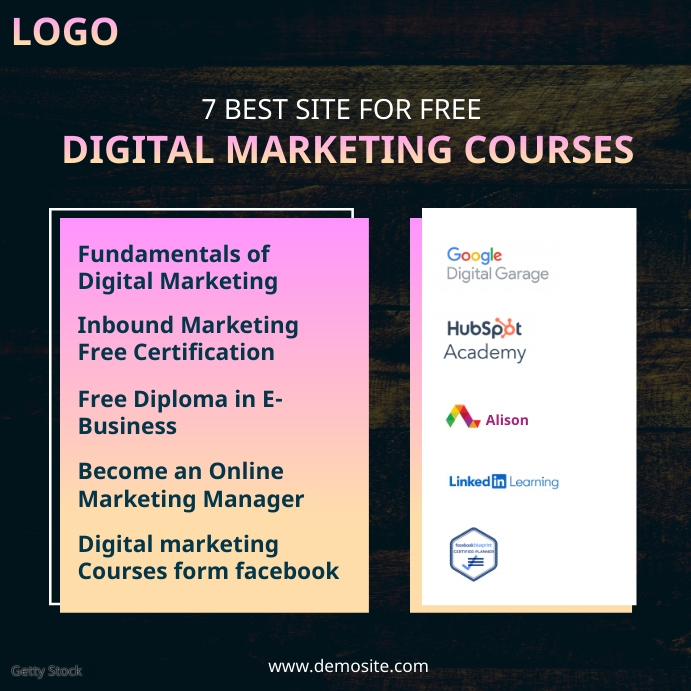 Digital Marketing Courses Template | PosterMyWall