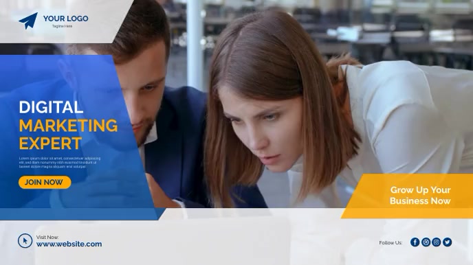 Digital Marketing Expert Banner Video Template | PosterMyWall