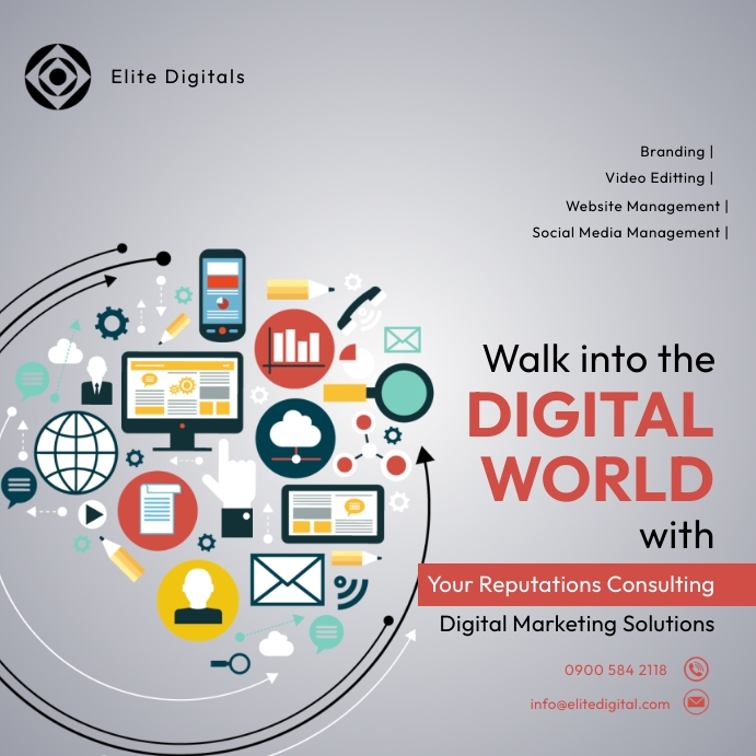 Copy of Digital marketing flyer | PosterMyWall