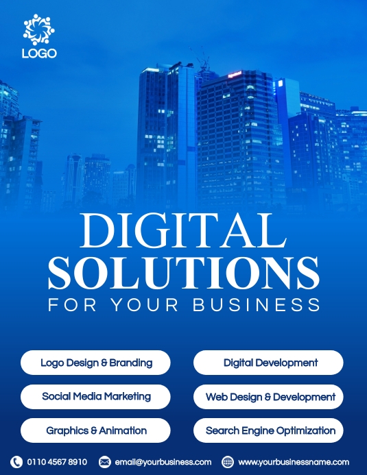 Copy of Digital marketing poster city background | PosterMyWall
