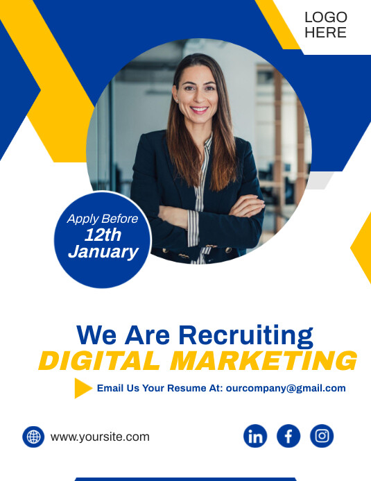 Digital Marketing Recruit Ads Template | PosterMyWall