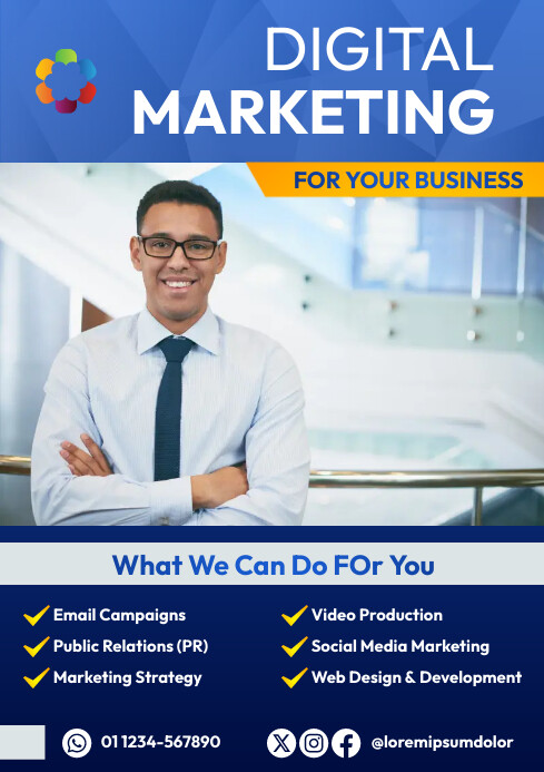 Plantilla de digital marketing services magazine cover | PosterMyWall