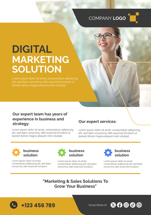 Modèle Digital Marketing Solution Poster Flyer Templ | PosterMyWall