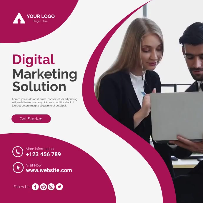 Digital Marketing Solution Video Poster Template | PosterMyWall