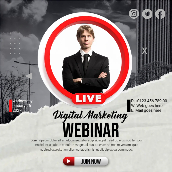 Digital Marketing Webinar ADS Template | PosterMyWall
