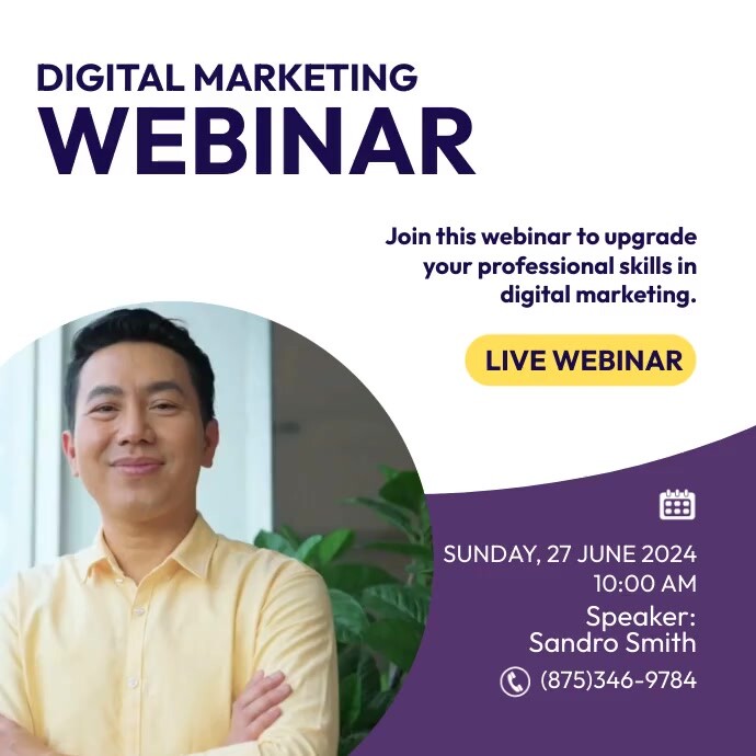 Digital Marketing Webinar Template | PosterMyWall