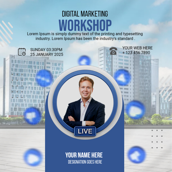 Copy of Digital Marketing Workshop Poster ADS | PosterMyWall