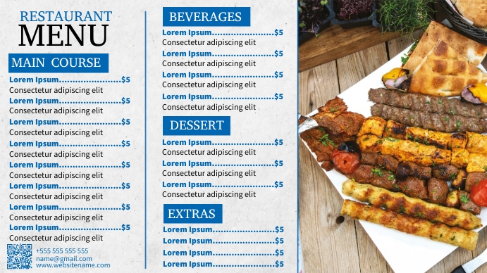 Digital menu display board template | PosterMyWall