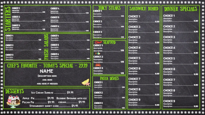 Plantilla de DIGITAL MENU TEMPLATE | PosterMyWall