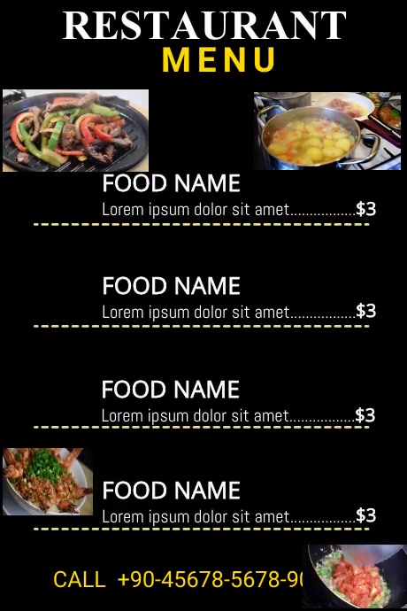 Digital Restaurant Menu Display Template | PosterMyWall