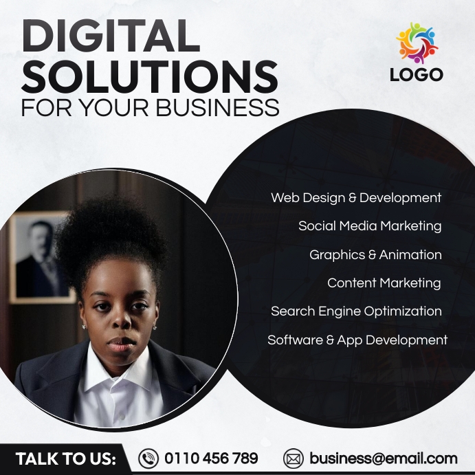 Digital solutions agency flyer Template | PosterMyWall