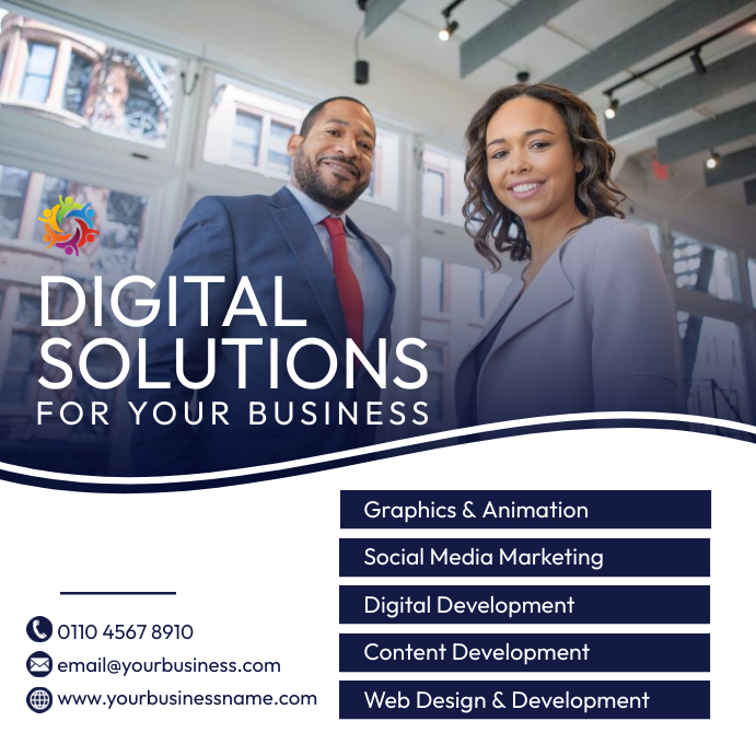 Digital solutions agency flyer template | PosterMyWall