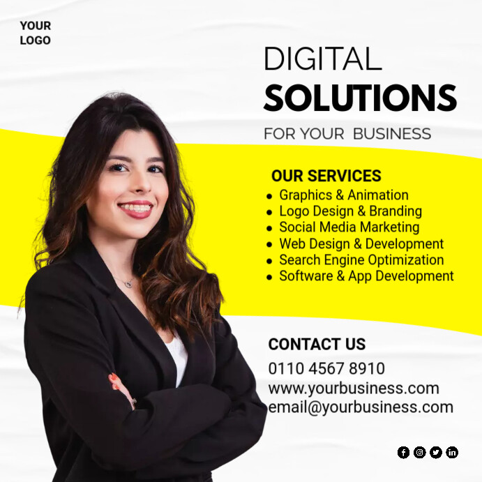 Digital Solutions Business Template | PosterMyWall